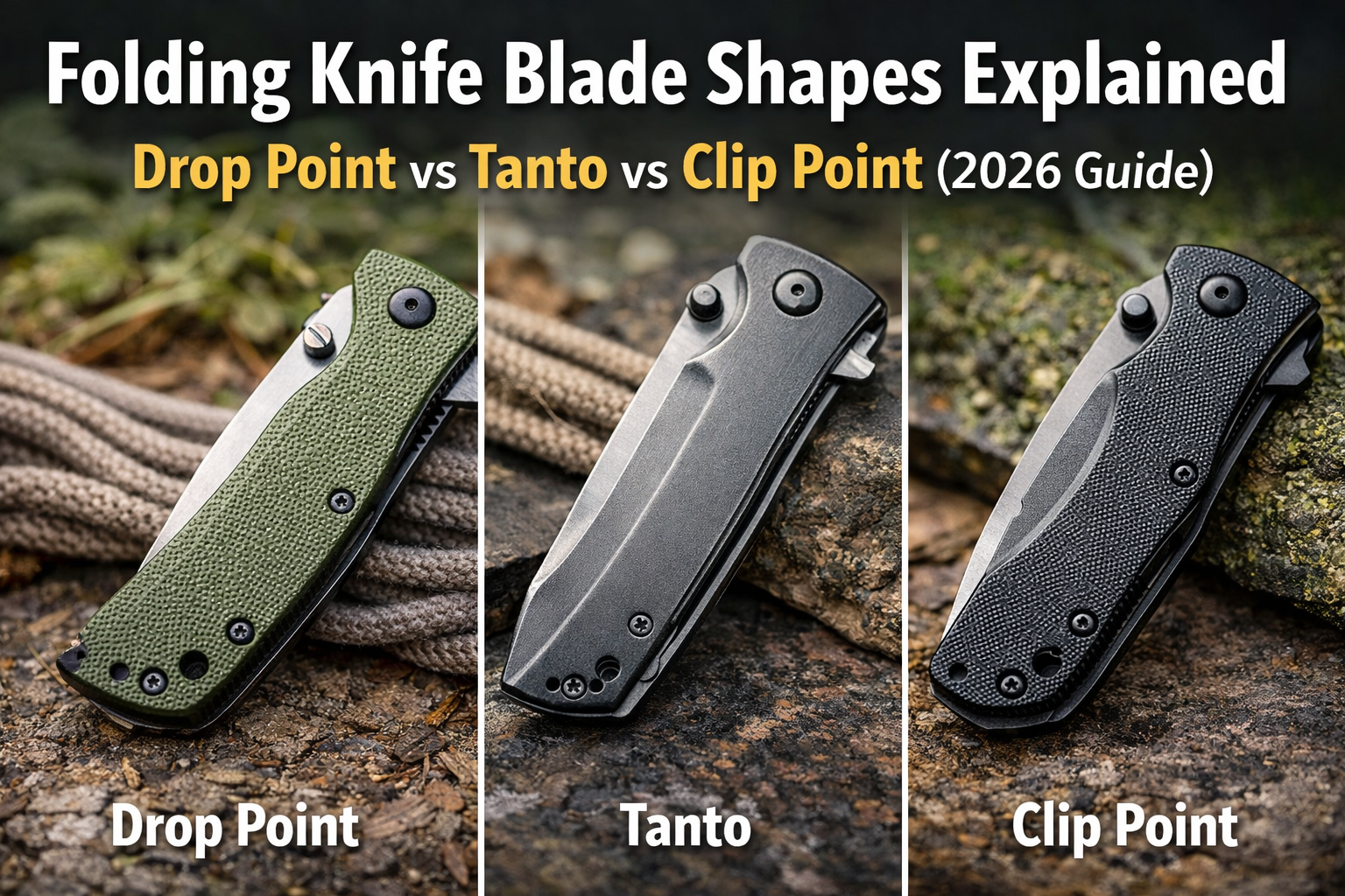 Folding Knife Blade Shapes Explained: Drop Point vs Tanto vs Clip Point ...